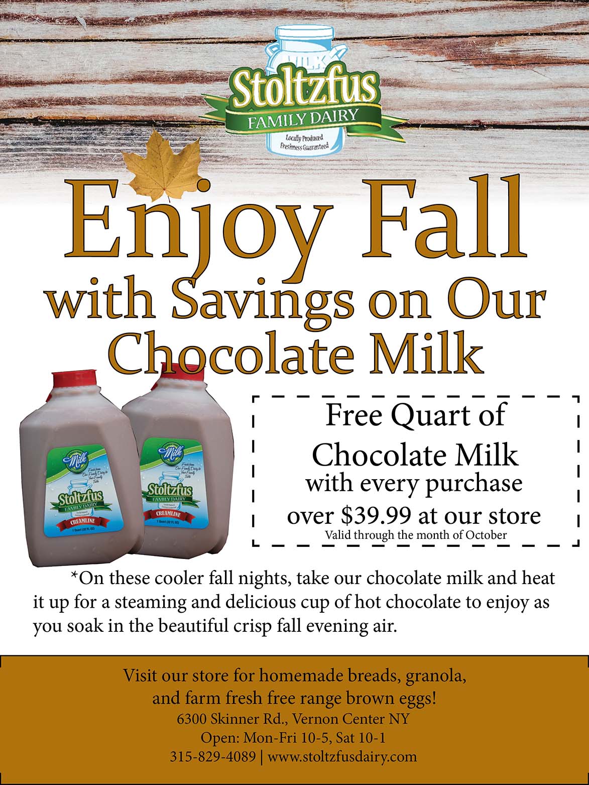 October 2021 Specials - Stoltzfus Family Dairy